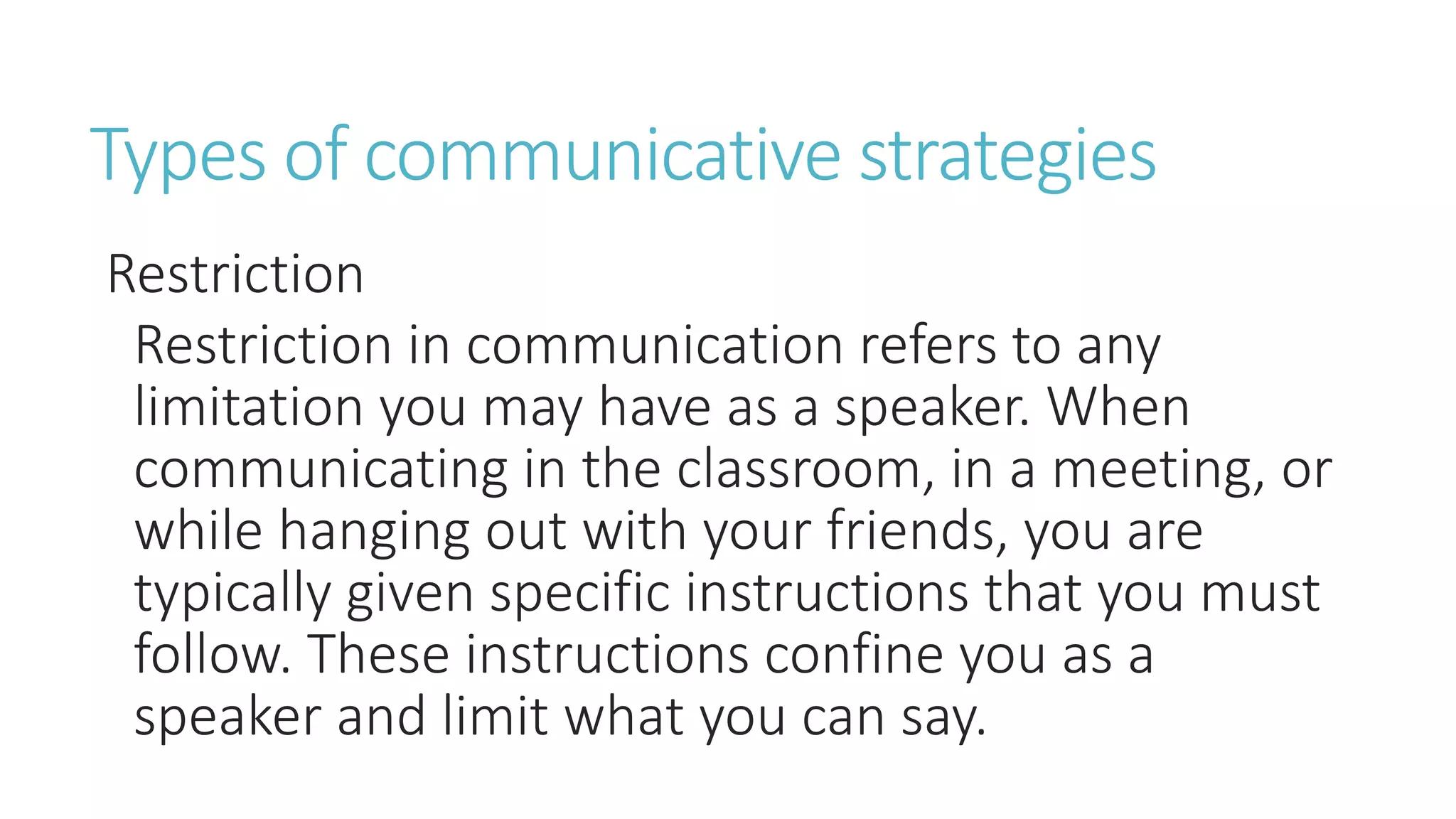 Types of communicative strategies | PPTX