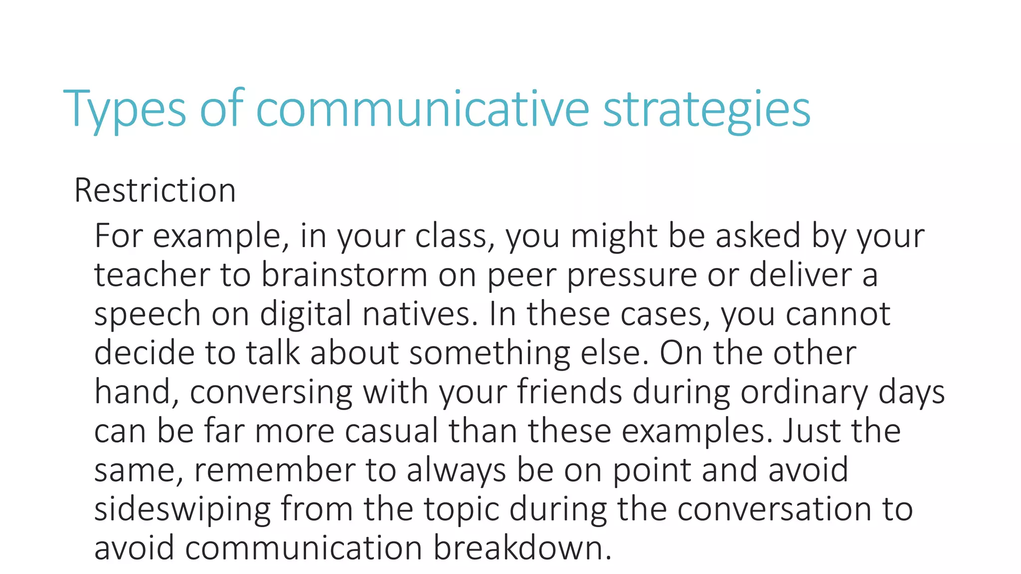 Types of communicative strategies | PPTX