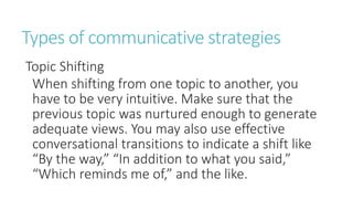 Types of communicative strategies | PPTX