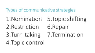 Types of communicative strategies | PPTX