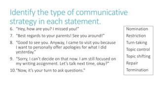 Types of communicative strategies | PPTX