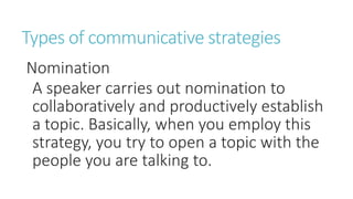 Types of communicative strategies | PPTX
