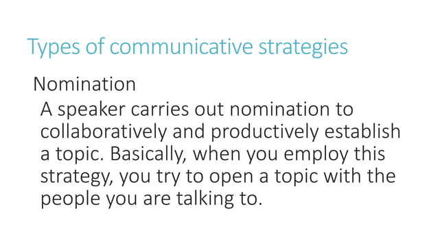 Types of communicative strategies | PPTX