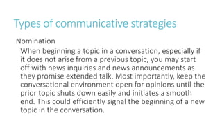 Types of communicative strategies | PPTX