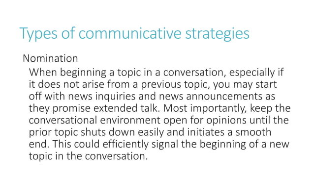 Types of communicative strategies | PPTX