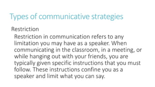 Types of communicative strategies | PPTX