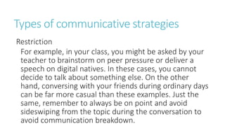 Types of communicative strategies | PPTX