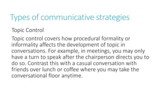 Types of communicative strategies | PPTX