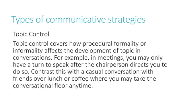 Types of communicative strategies | PPTX