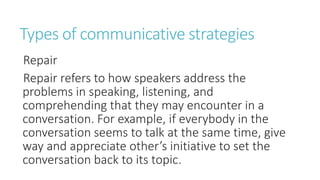 Types of communicative strategies | PPT