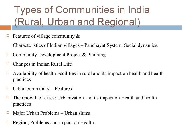 Types of communities