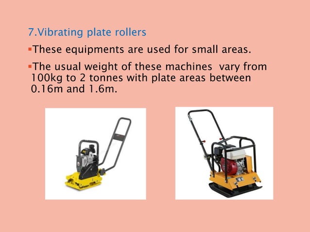 Types of compaction and equipment used for compaction