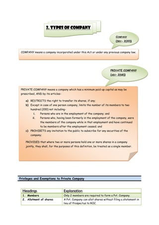 Types of Companies | PDF