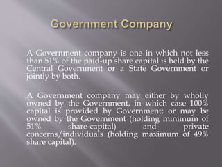 Types of Companies under Company Law | PPTX