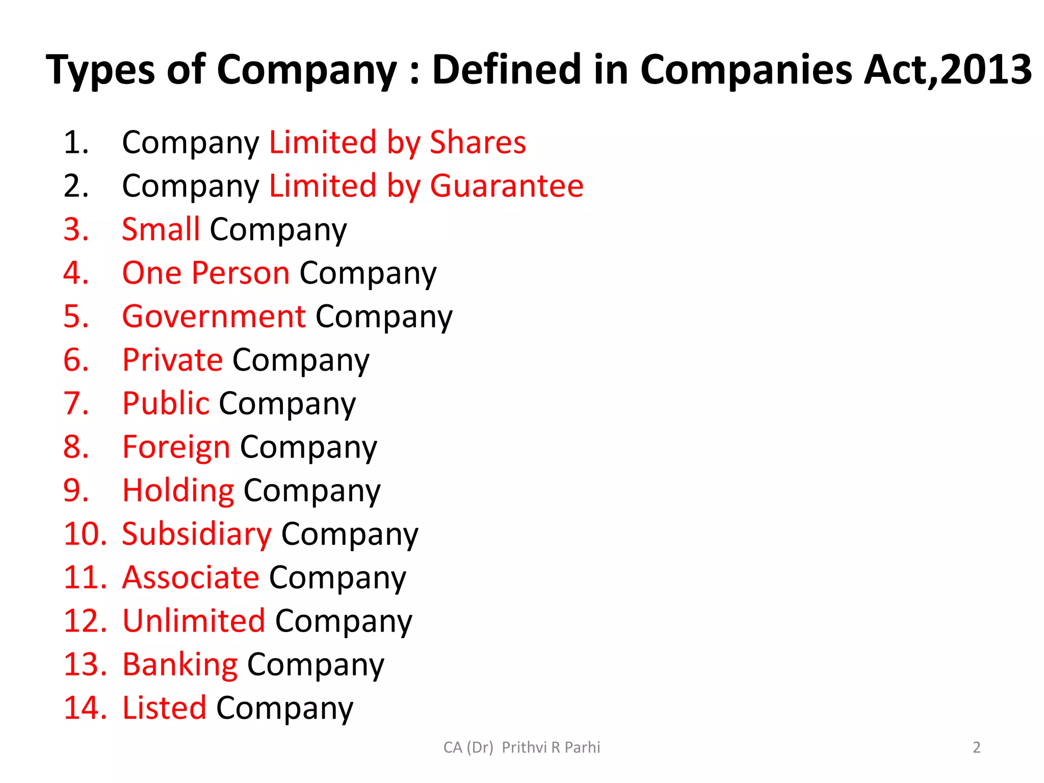 Types of companies | PDF