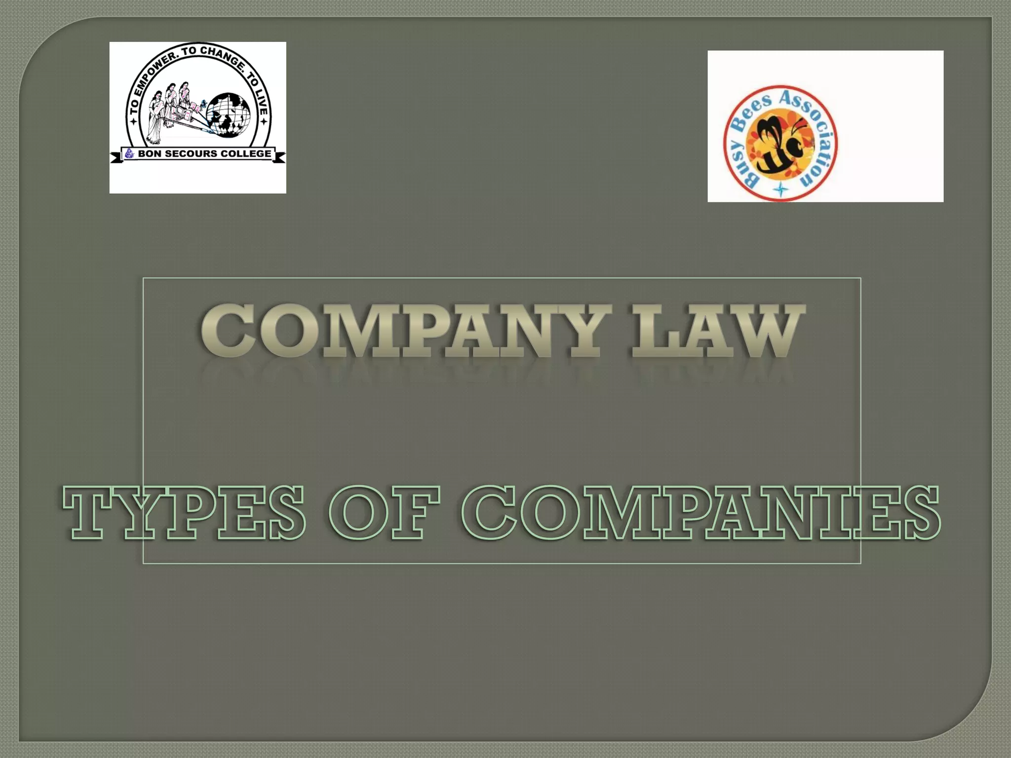 Types of companies in company law | PDF