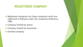 Types of Companies under Companies Ordinance 1984 | PPTX