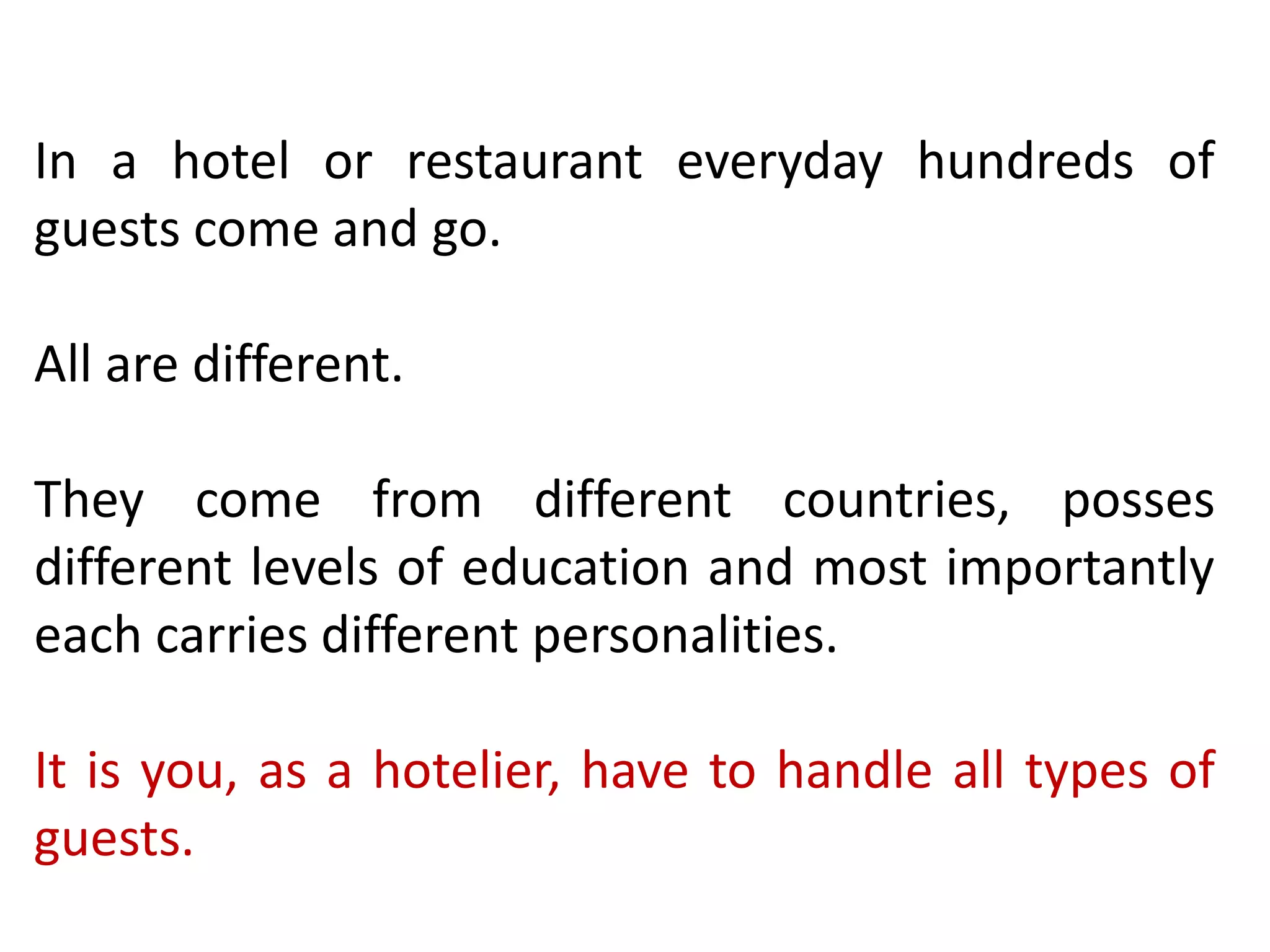 Types of complainer guests in hotel | PPTX