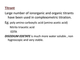 Types of complexometric titration | PPTX