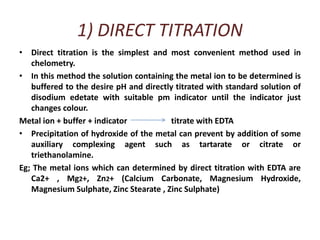 Types of complexometric titration | PPTX