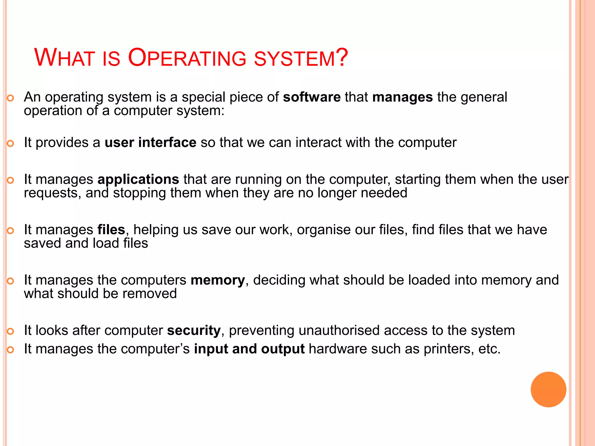 Types of componets of computer system part one | PPTX