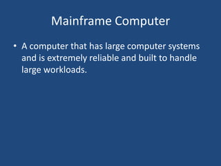 Types of computer | PPTX | Desktops | Computing