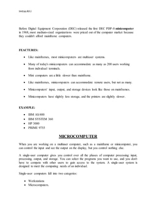 Types of computer | DOC | Computing | Technology & Computing