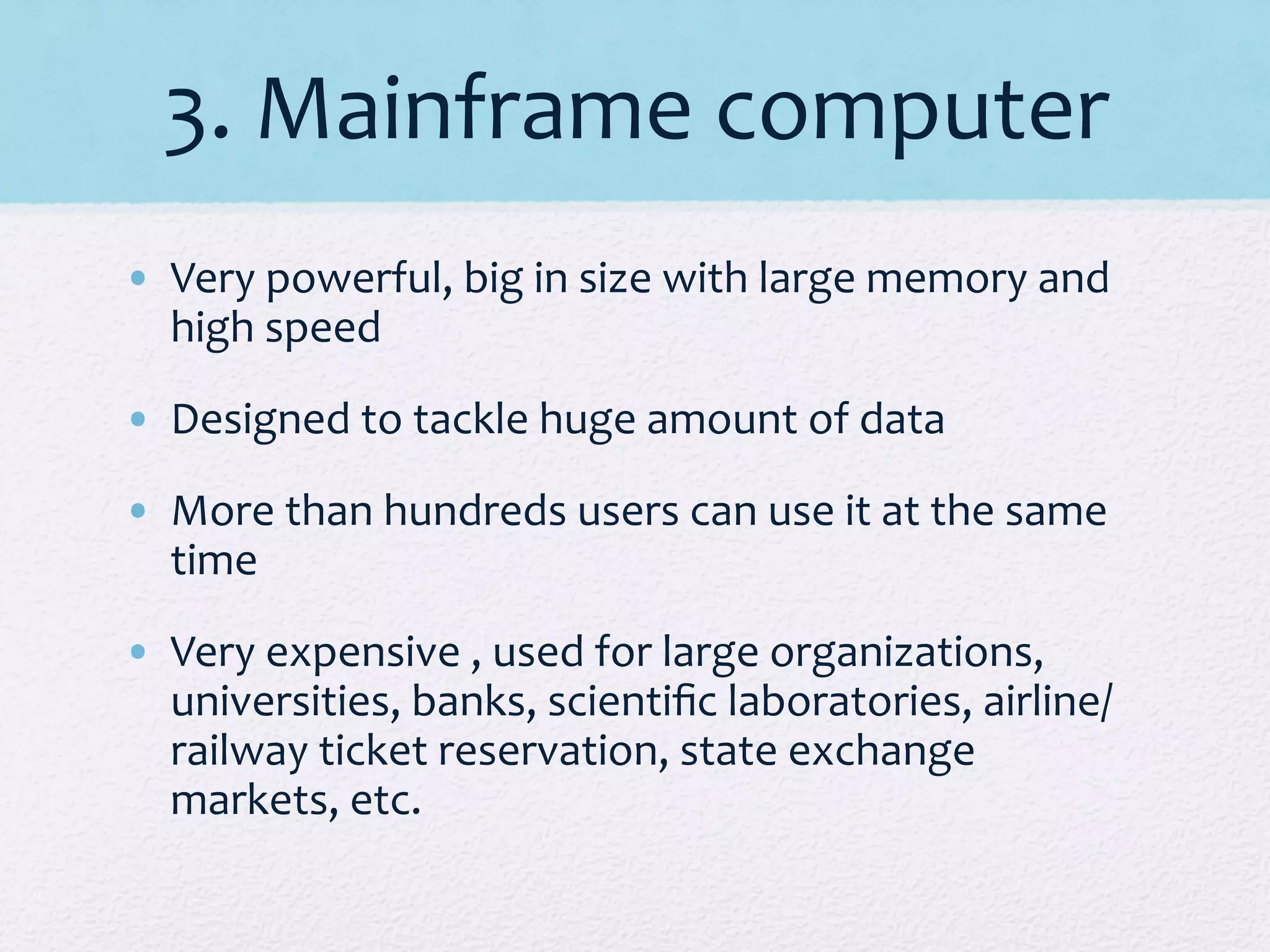 Types of computer with description and example | PDF
