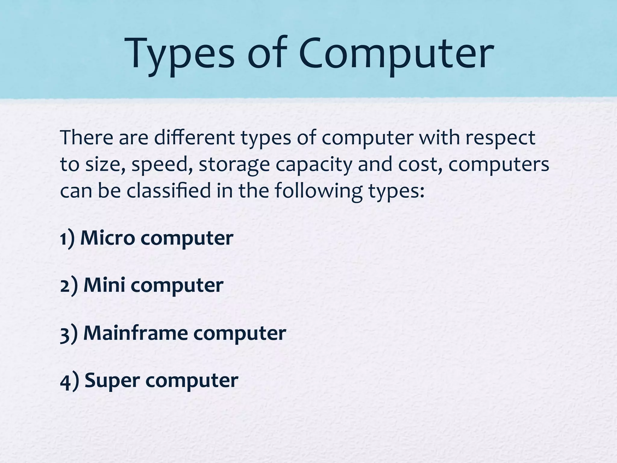 Types of computer with description and example | PDF