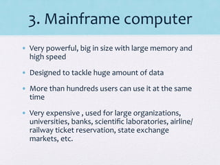 Types of computer with description and example | PDF
