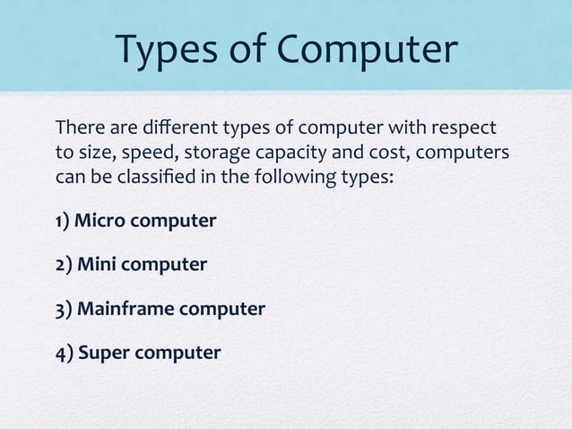 Types of computer with description and example | PDF | Desktops | Computing
