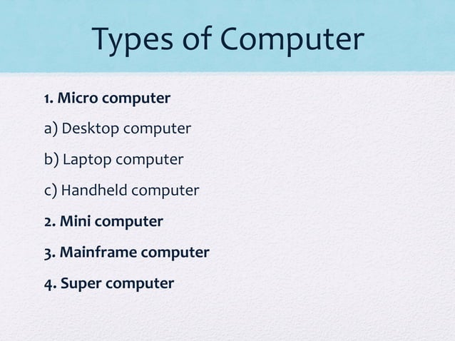 Types of computer with description and example | PDF | Desktops | Computing