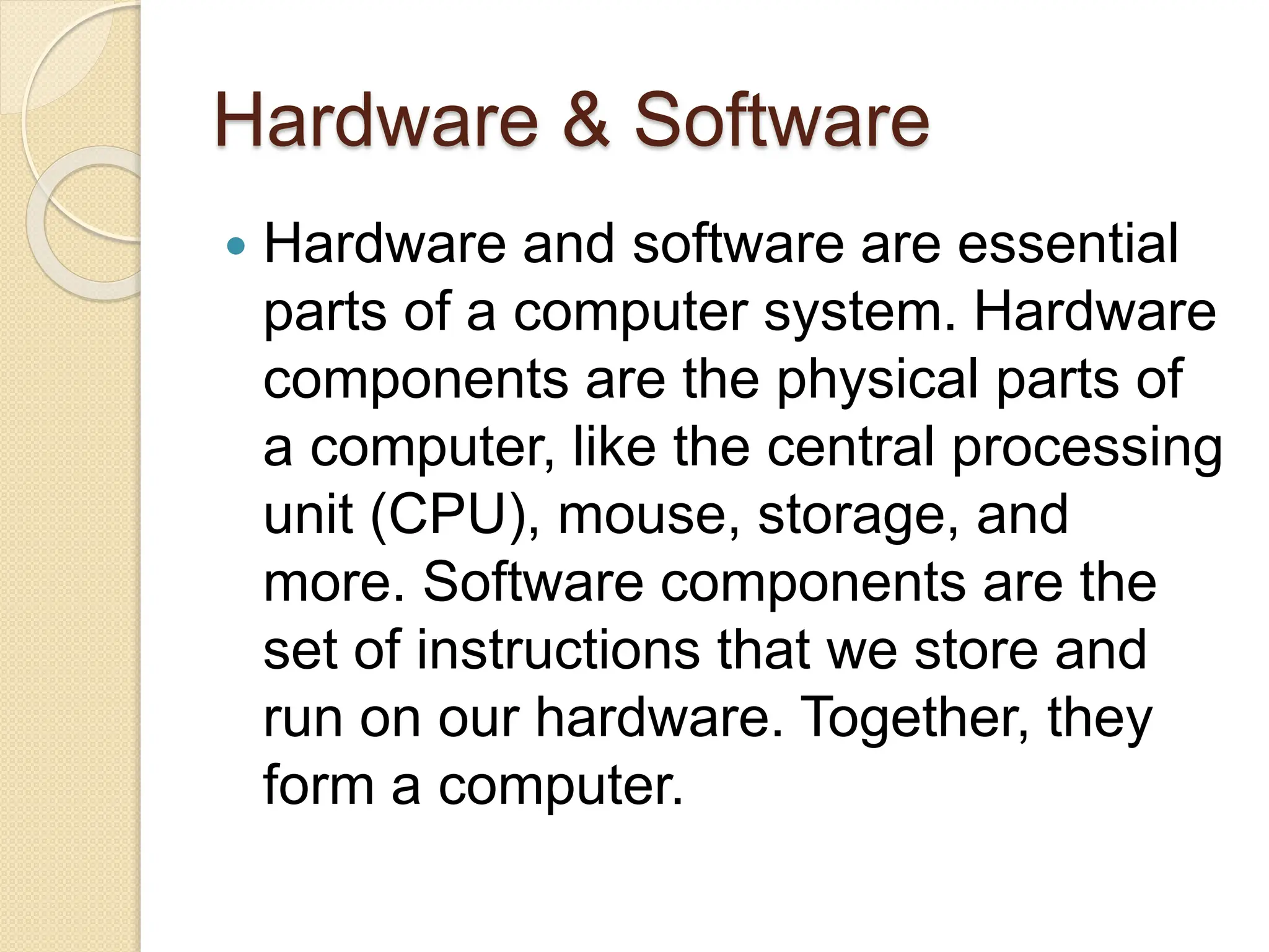 types of computer,HARDWARE SOFTWARE.pptx | Computer Peripherals | Computing