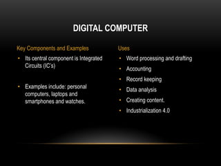 types of computer and their functions and uses. | PPT