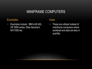 types of computer and their functions and uses. | PPT