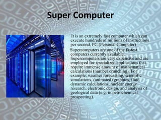 Types of computer | PPTX | Computing | Technology & Computing