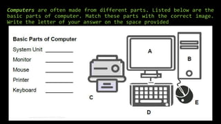 Types of Computer ASSEMBLE COMPUTER HARDWARE tle 8 | PPTX