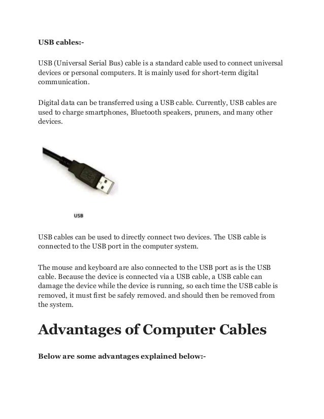 Types of Computer Cables, 5 points of advantages.pdf