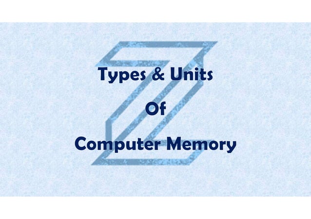 Computer Memory Types - Primary Memory - Secondary Memory | PDF