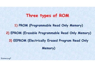 Computer Memory Types - Primary Memory - Secondary Memory | PDF