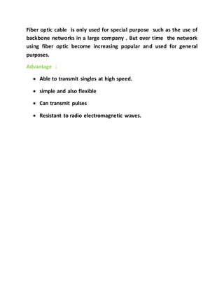 TYPES OF COMPUTER NETWORK CABLES | DOCX