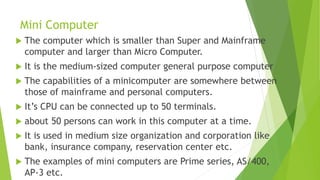Types of computer on the basis of size | PPTX