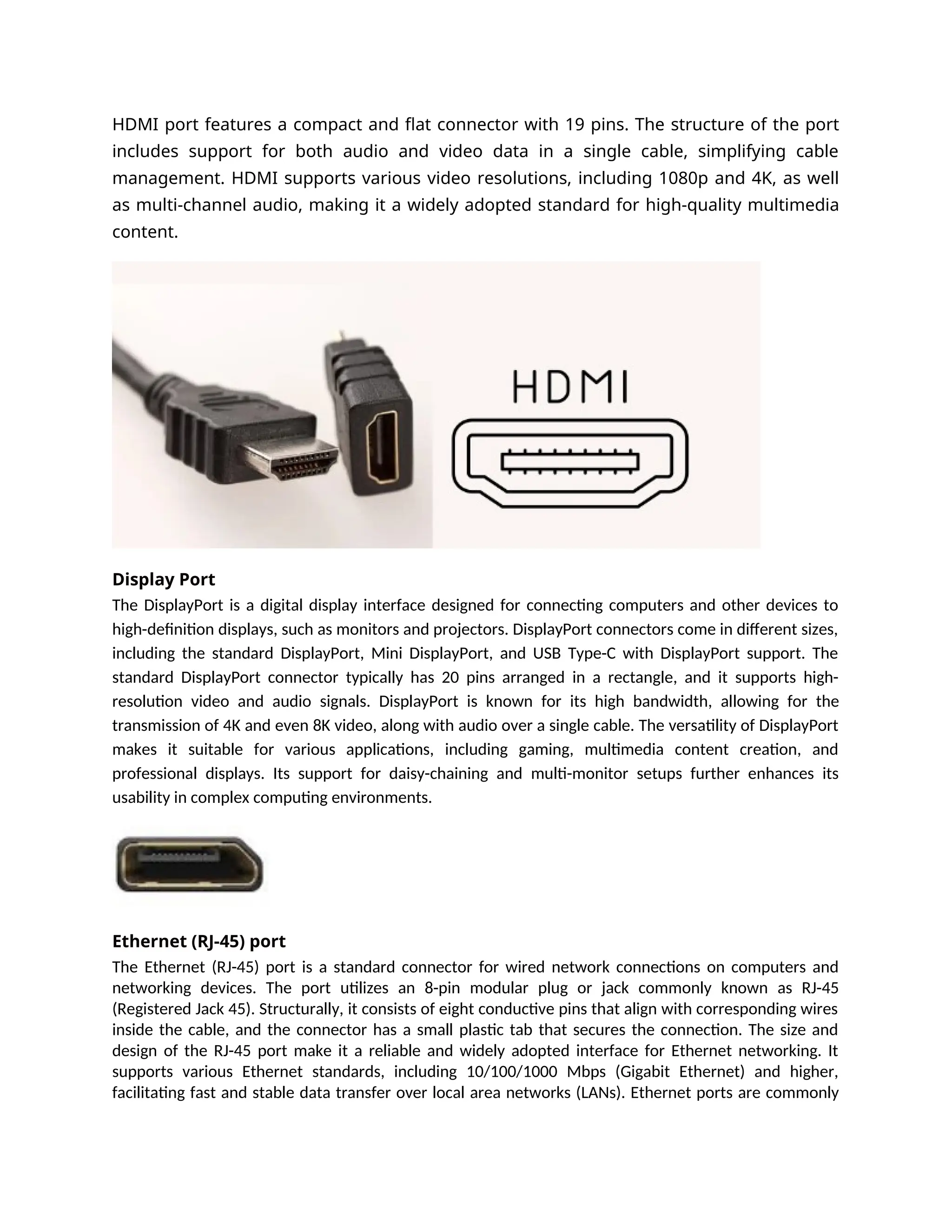 Types of Computer PortsAnd Their Functions With Picture | DOCX