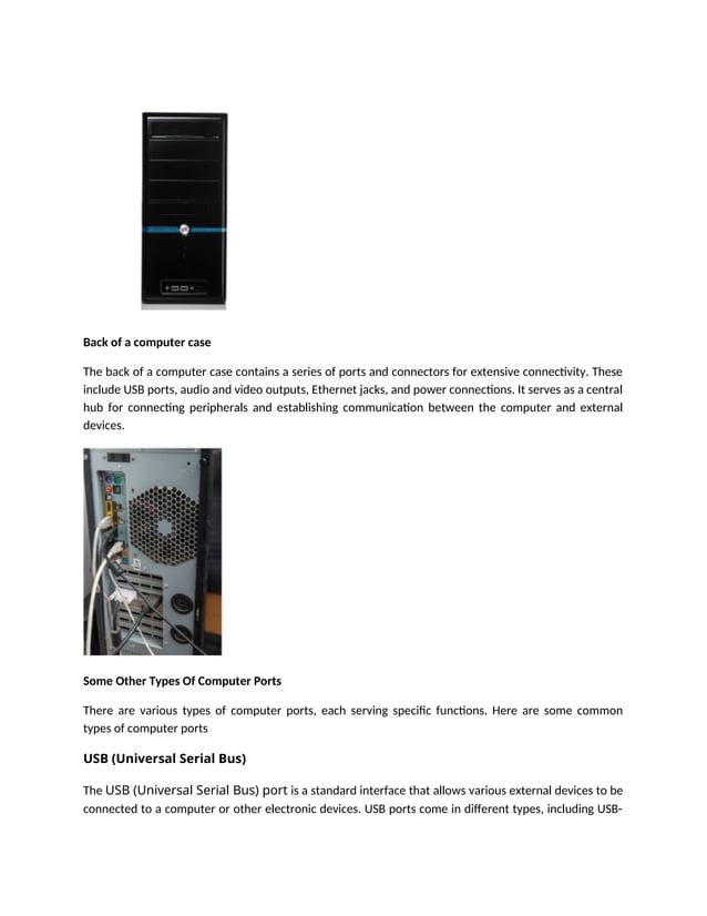 Types of Computer PortsAnd Their Functions With Picture | DOCX ...