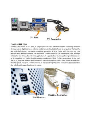 Types of Computer PortsAnd Their Functions With Picture | DOCX