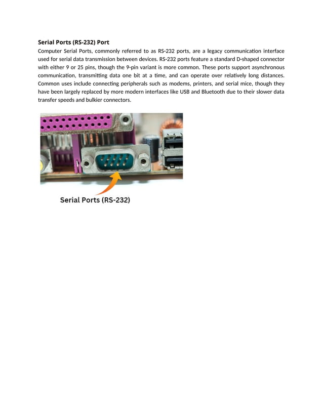 Types of Computer PortsAnd Their Functions With Picture | DOCX ...