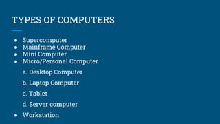 Types of computers | PPTX