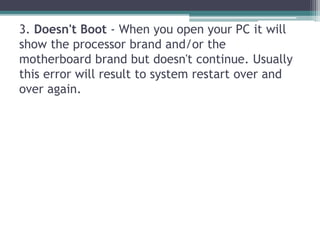 Types of computer system error | PPTX