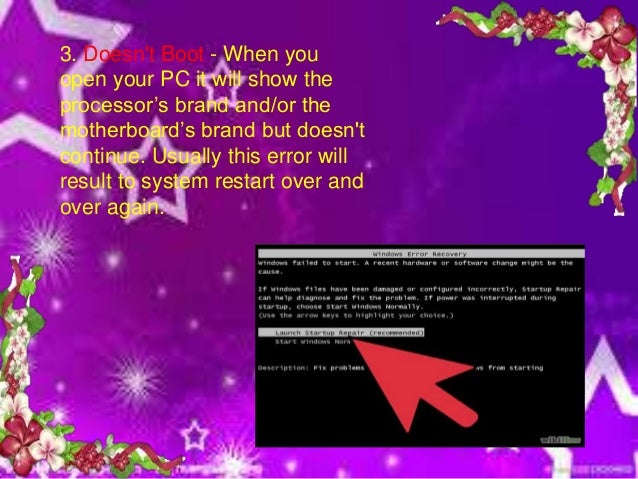 TYPES OF COMPUTER SYSTEM ERRORS
