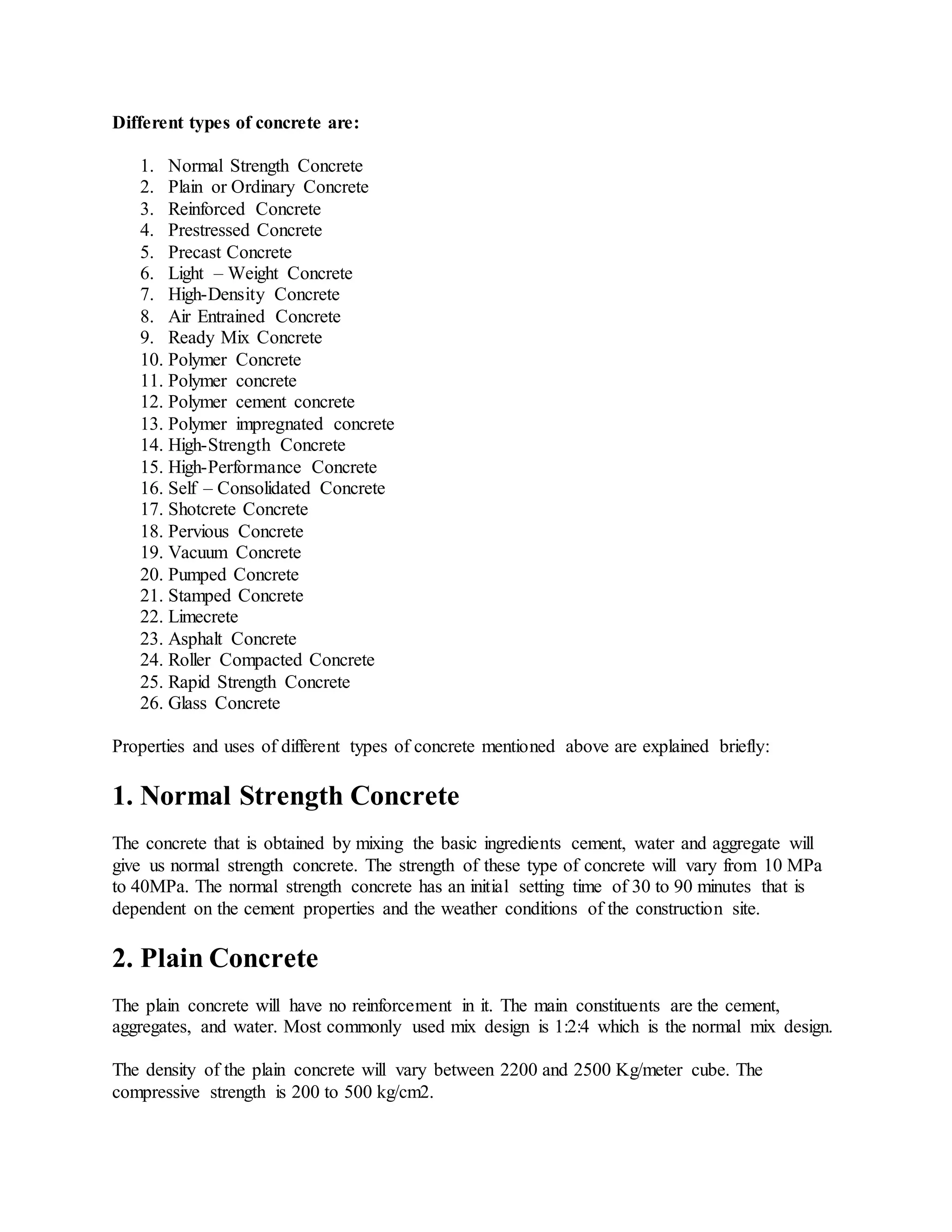 Types of concrete | PDF